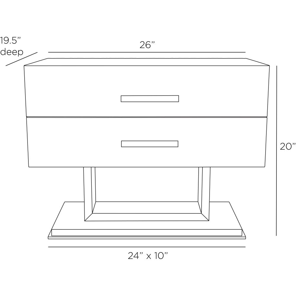 FII01 - Tatro Side Table - Ivory, Leather