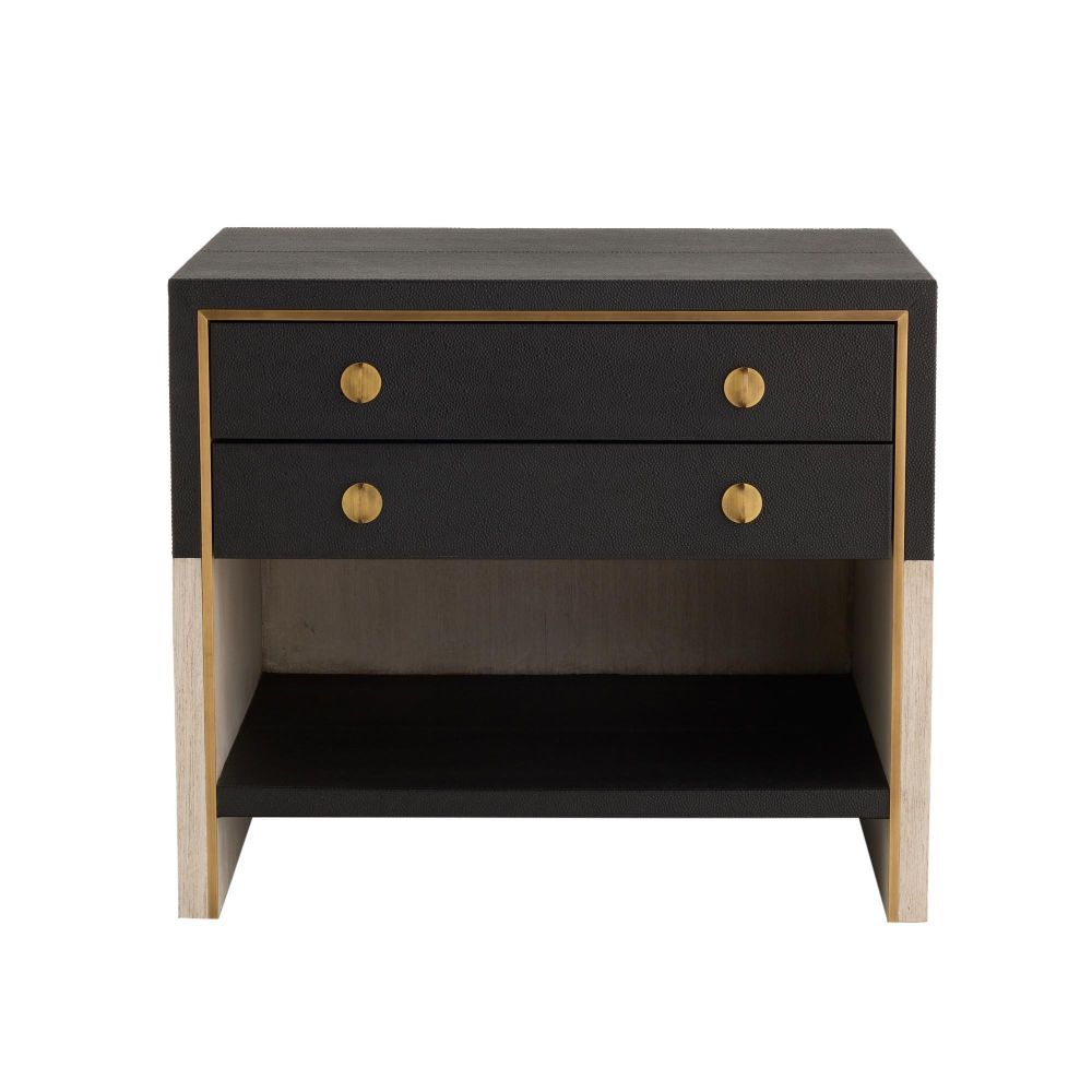 FII07 - Joplin Side Table - Black, Leather