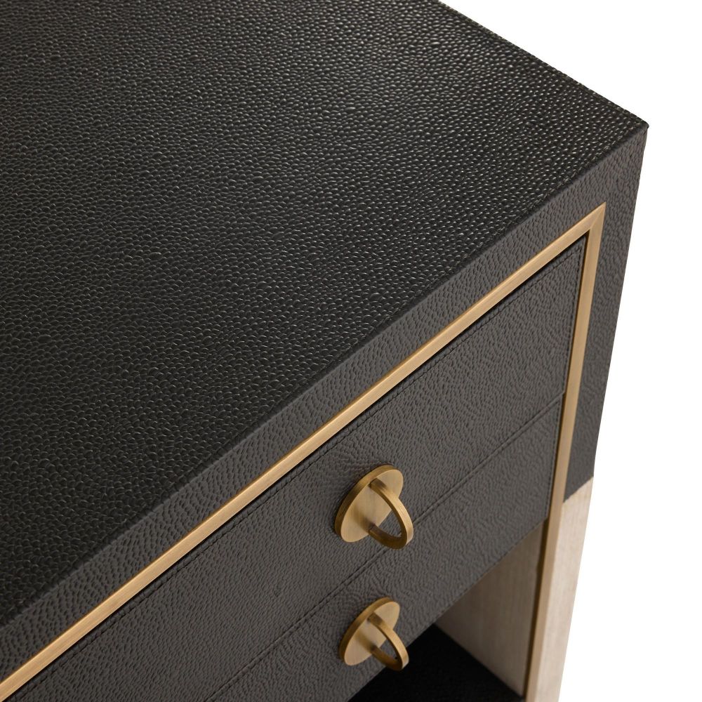 FII07 - Joplin Side Table - Black, Leather