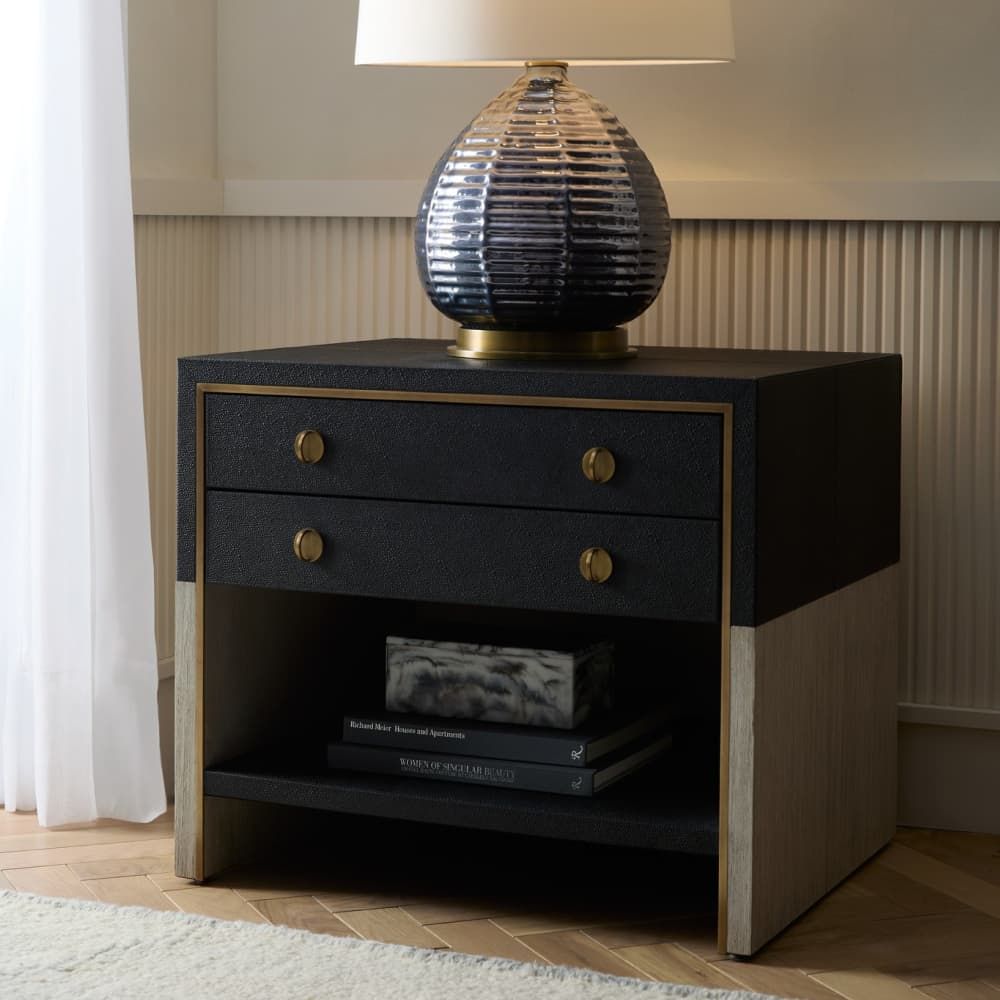 FII07 - Joplin Side Table - Black, Leather