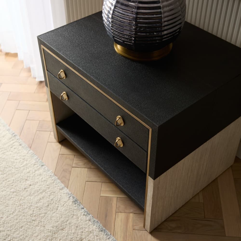 FII07 - Joplin Side Table - Black, Leather