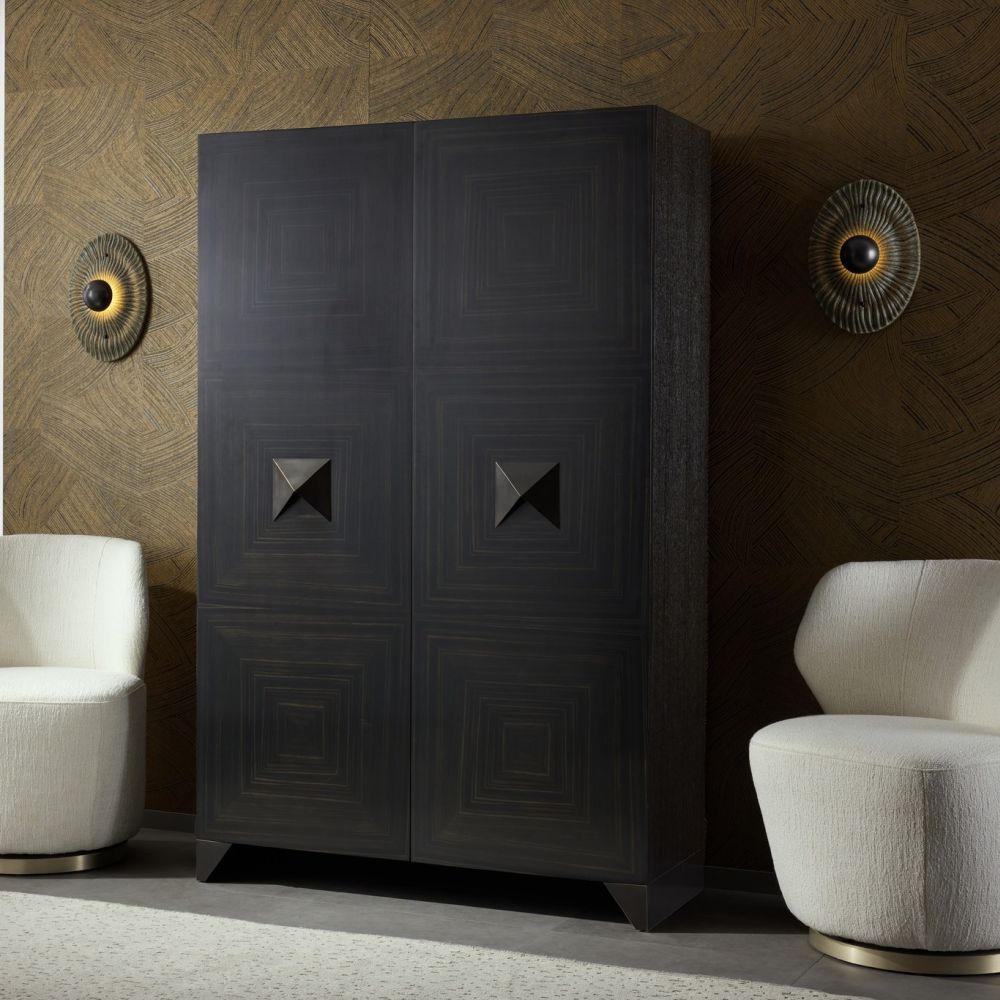 FNS09 - Bella Cabinet - Charcoal, Macassar Veneer