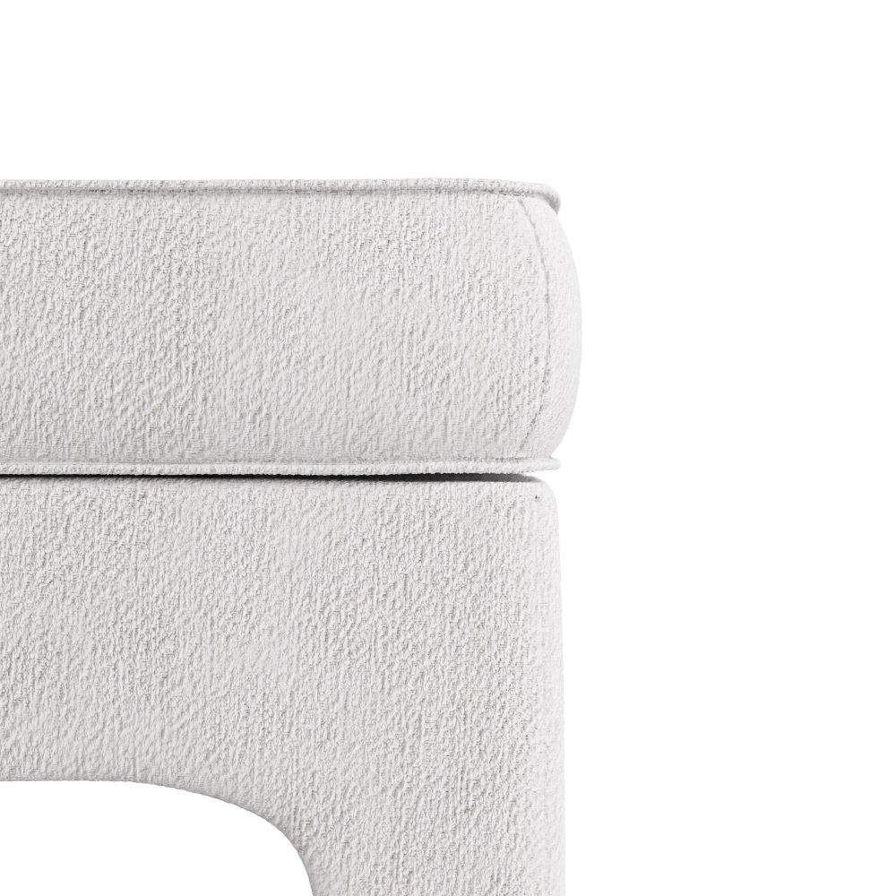 FOU02 - Ava Ottoman Stone Bouclé - Stone Bouclé