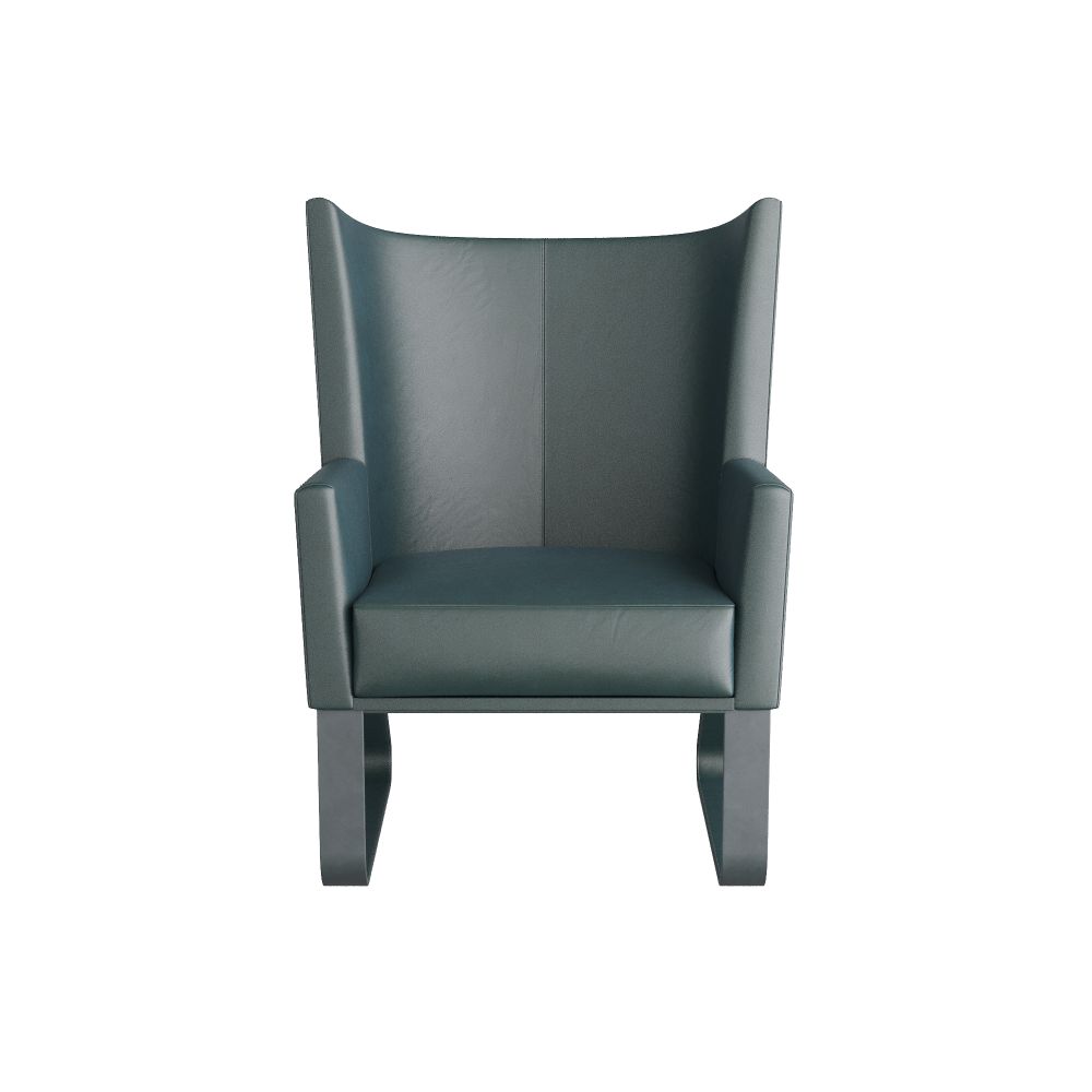 FRI09 - Bleu Wingback Chair - Storm Leather