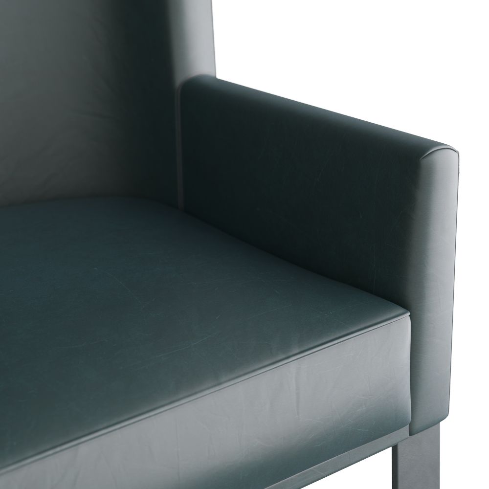 FRI09 - Bleu Wingback Chair - Storm Leather