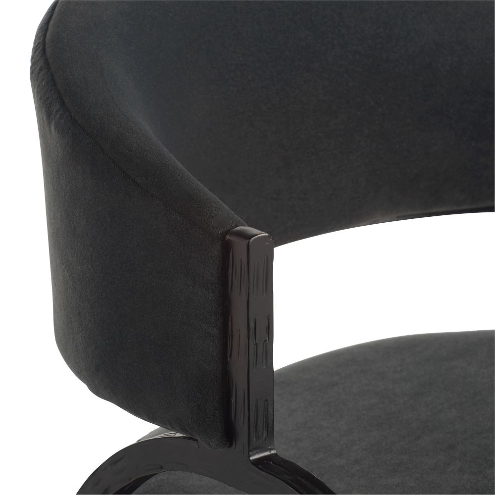 FRI28 - Bahati Chair - Midnight Grey Performance Velvet