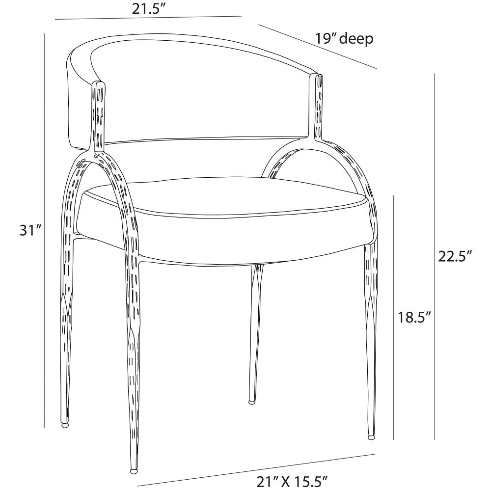 FRI28 - Bahati Chair - Midnight Grey Performance Velvet