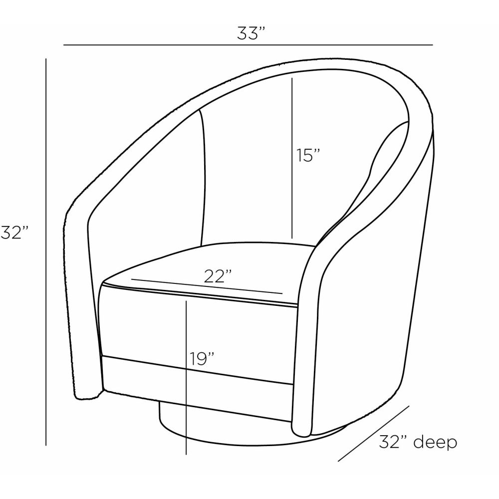 FRU05 - Aljona Swivel Chair Cream Sherpa Oyster Leather - Cream, Sherpa