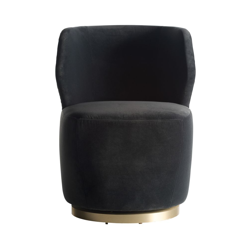 FRU08 - Poppy Chair Midnight Grey Performance Velvet - Midnight Grey ...