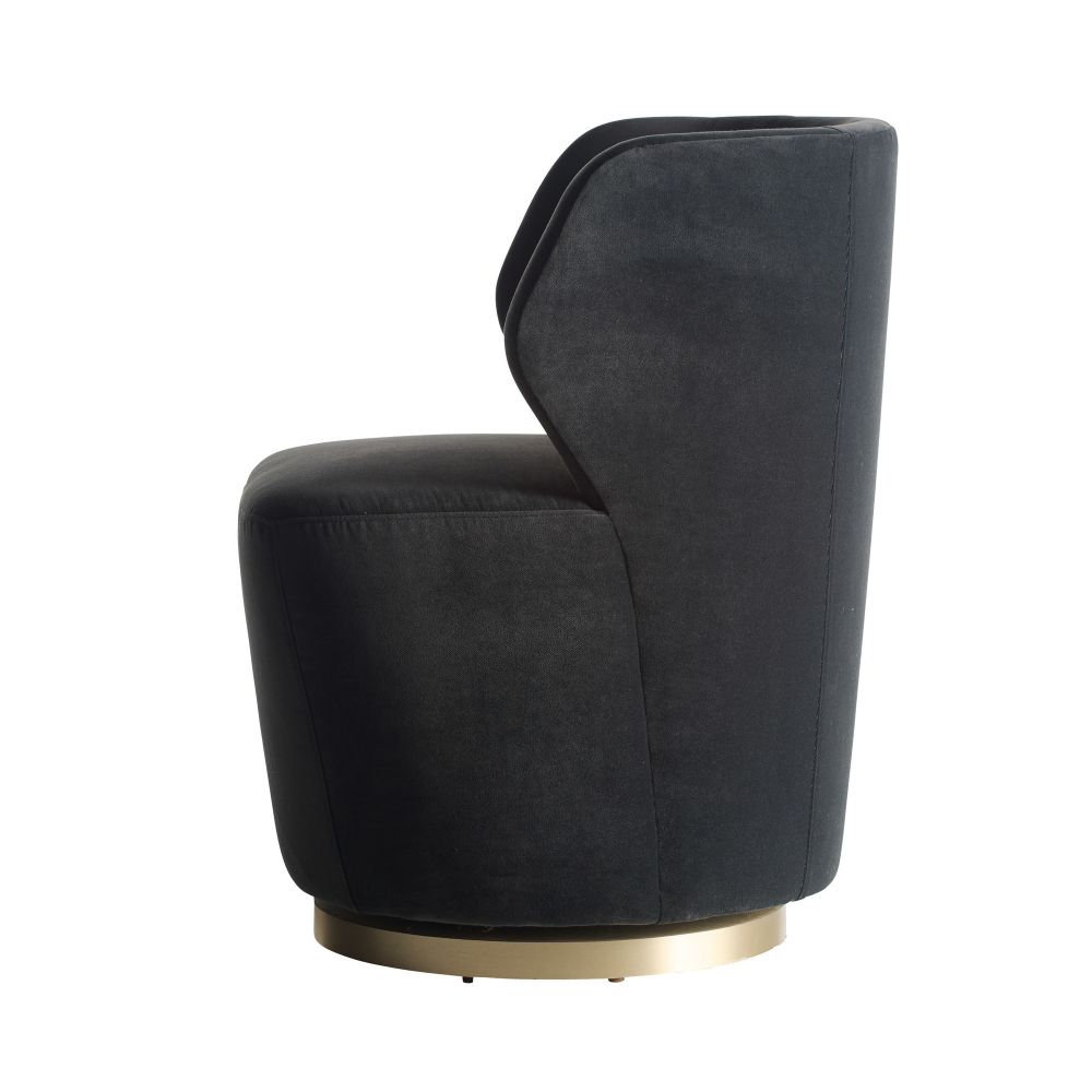 FRU08 - Poppy Chair Midnight Grey Performance Velvet - Midnight Grey ...