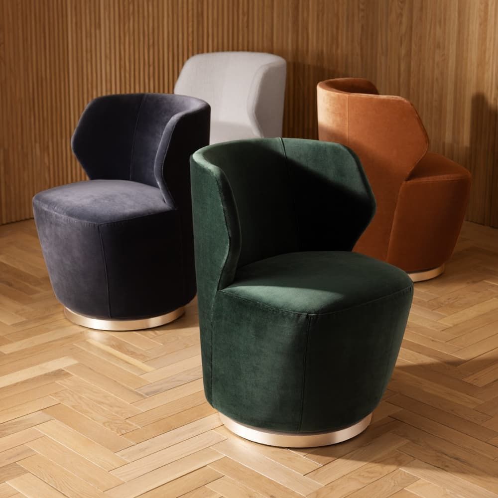 FRU08 - Poppy Chair Midnight Grey Performance Velvet - Midnight Grey ...