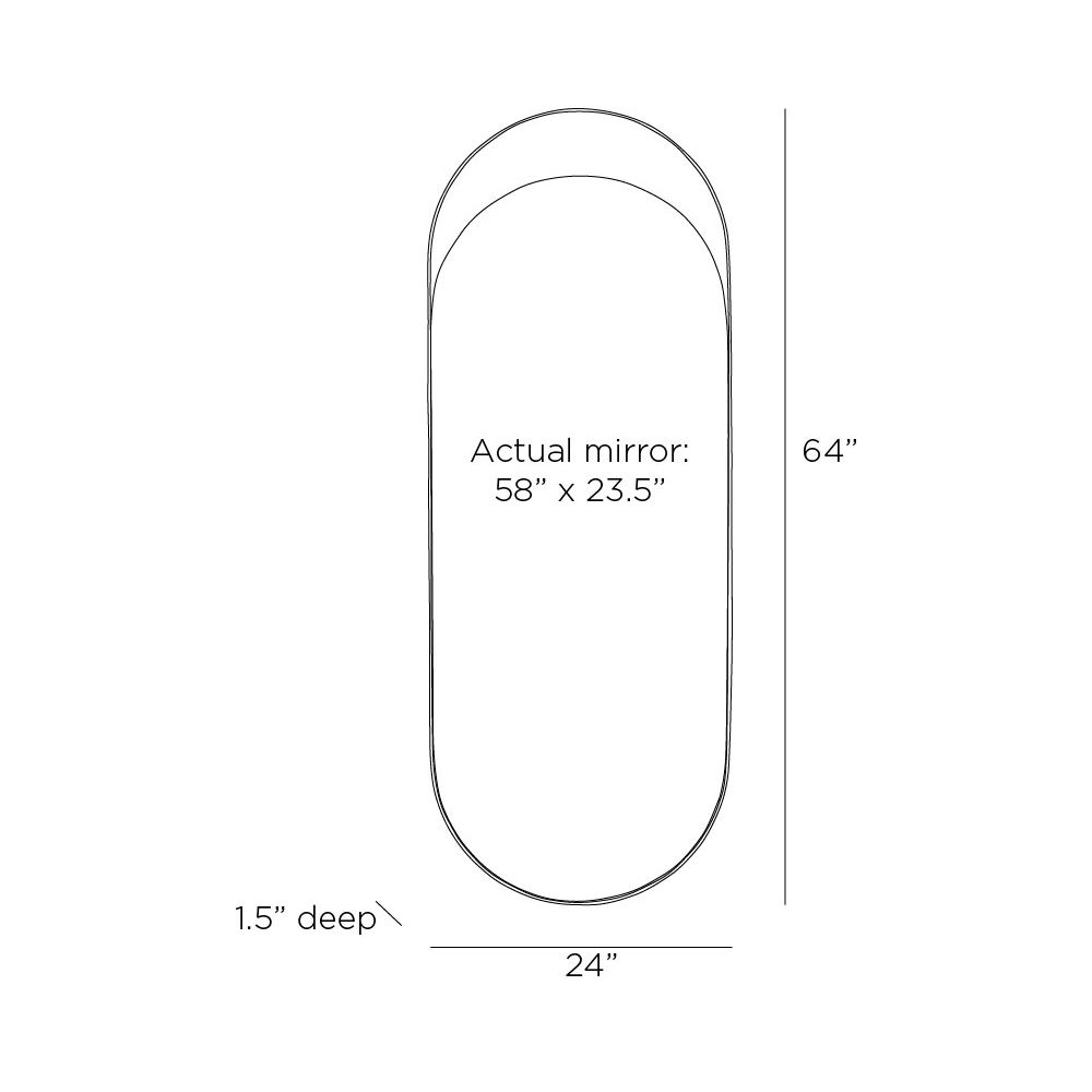 GAWMI02 - Inset Long Mirror - Antique Brass