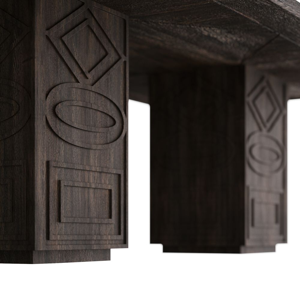 GKFDI01 - Vargueño Dining Table - Burnt, Mango Wood