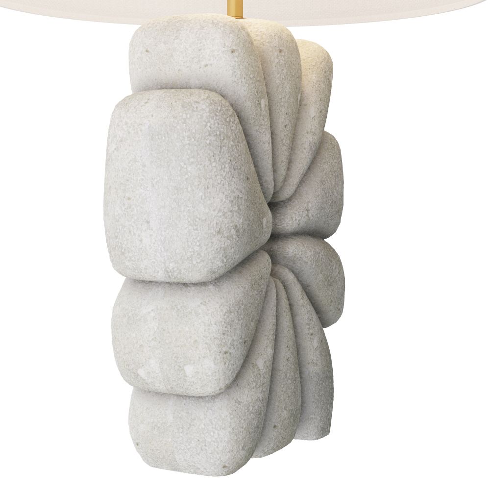 PTC23-431 - Ashley Lamp - Ivory, Glass Stone