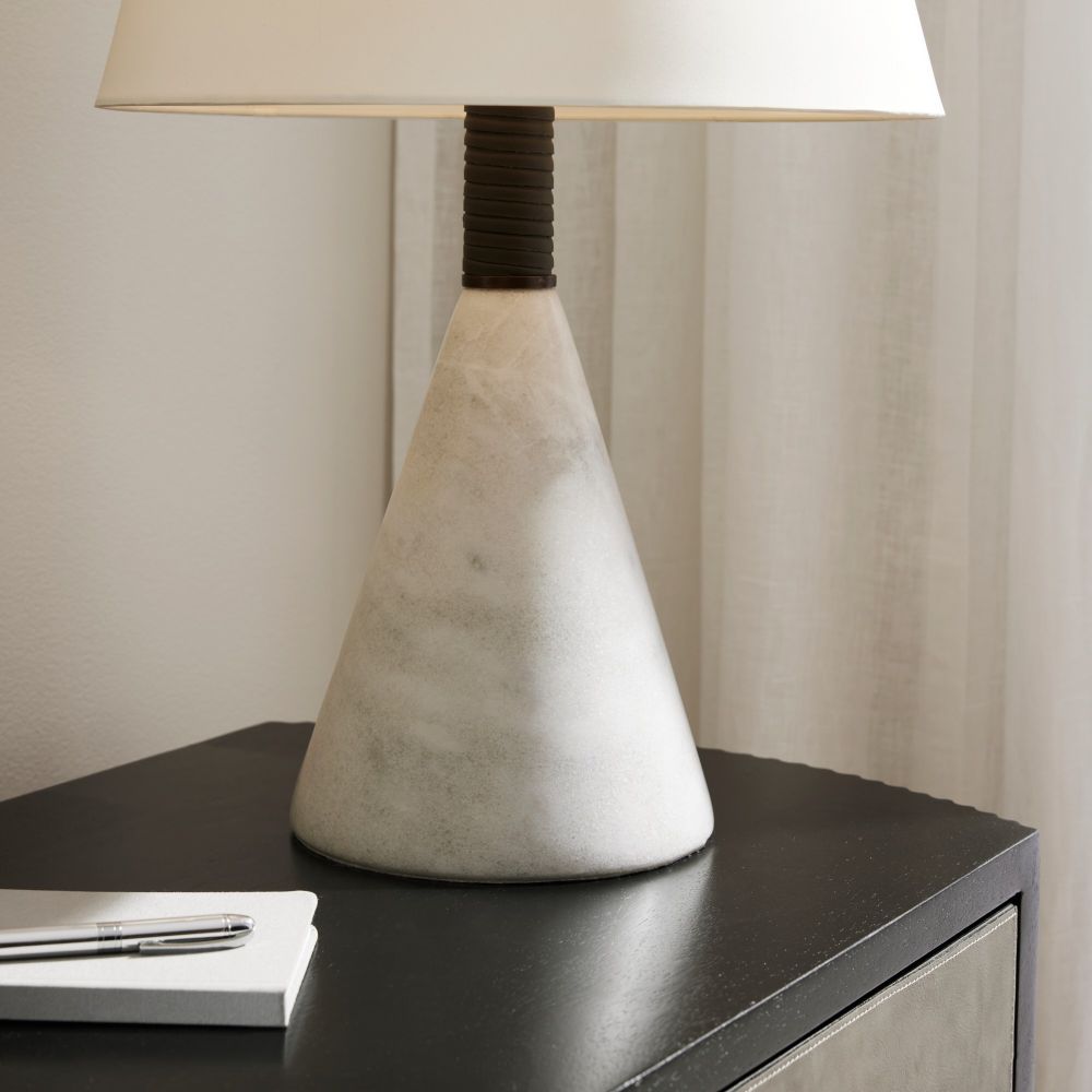 PTC38-SH039 - Everly Lamp - White, Marble