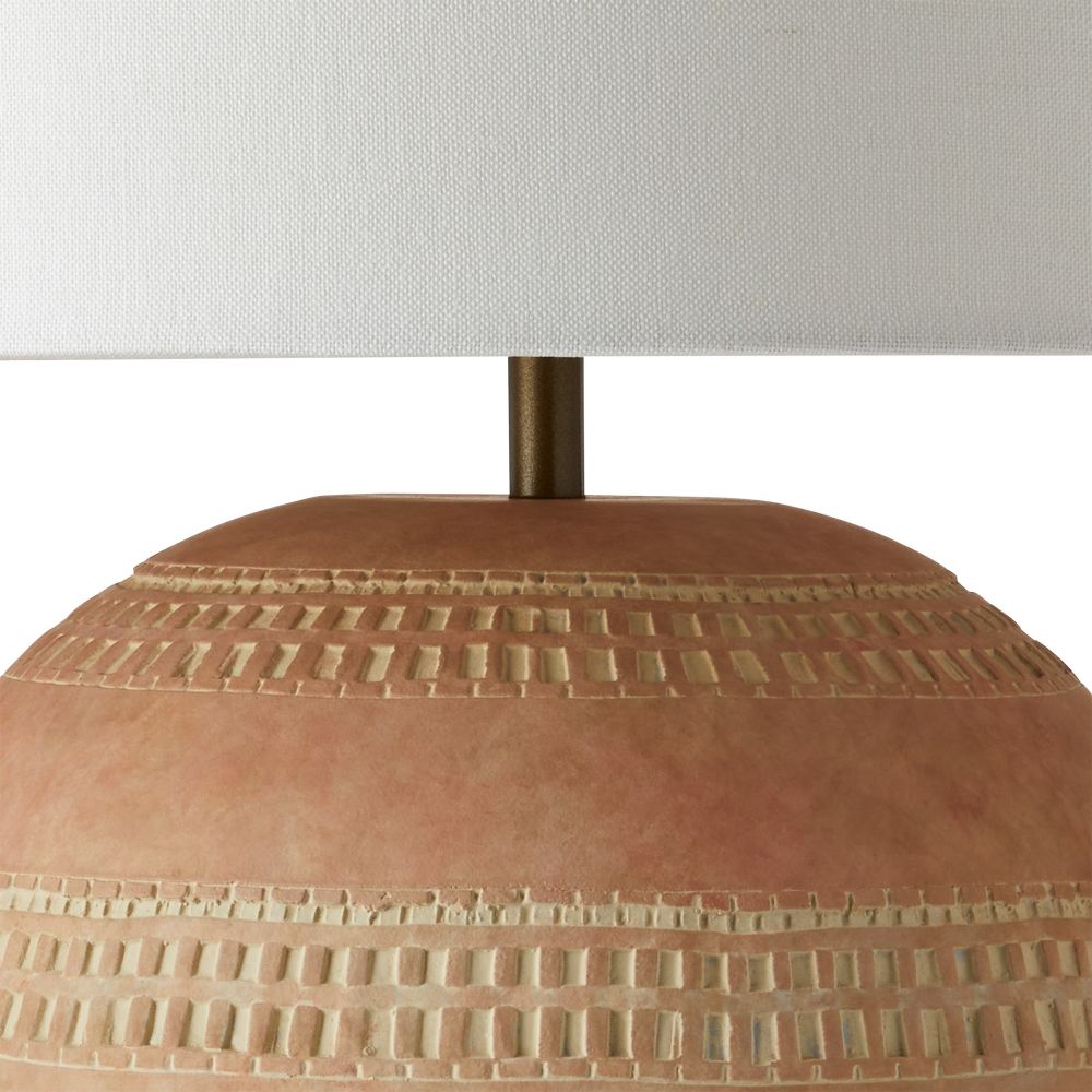 PTS02-127 - Tahoe Lamp - Whitewash Terracotta, Terracotta