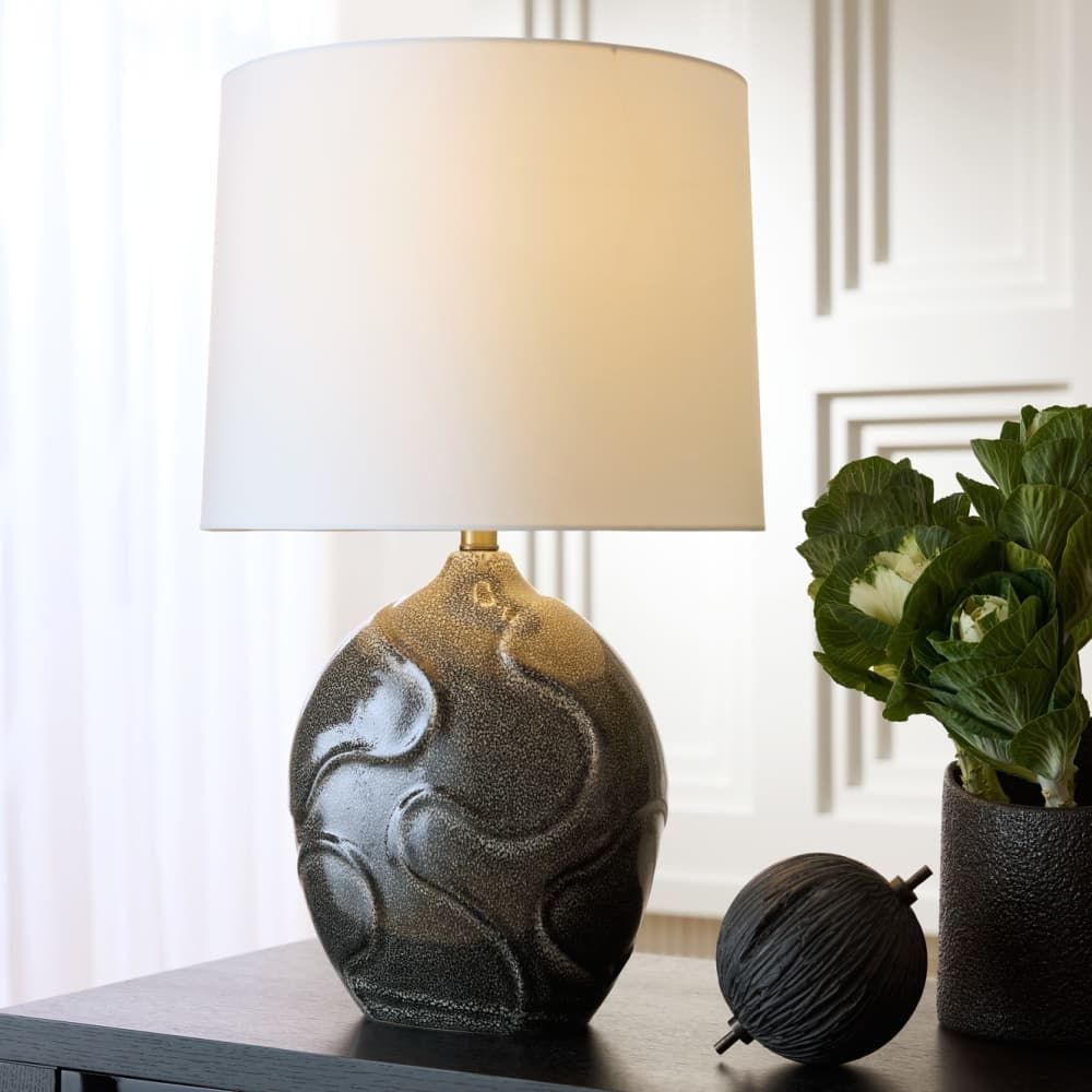 PTS22-711 - Ismay Lamp - Obsidian Reactive, Porcelain