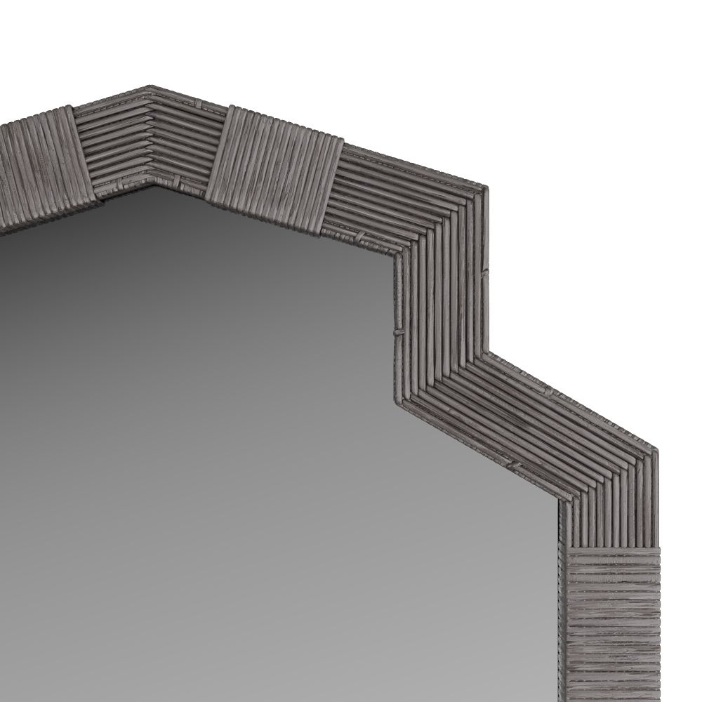 WMS02 - Beeland Mirror - Black Wash, Rattan