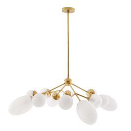 89653 - Panella Chandelier - Brushed Brass, Mattle Swirl Glass